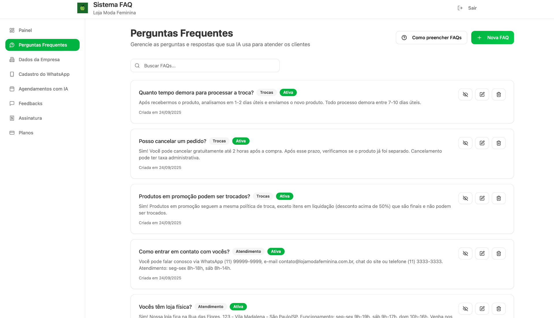 Support AI - Sistema de FAQ Inteligente